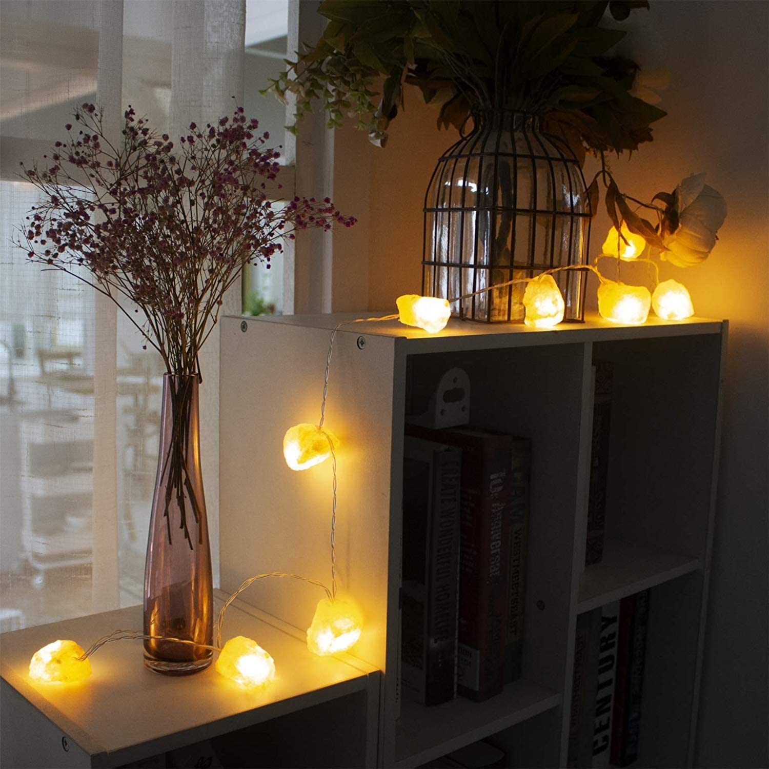 6 LED Light with Salt Chunks - Himalayan Salt Experts - RM SALT